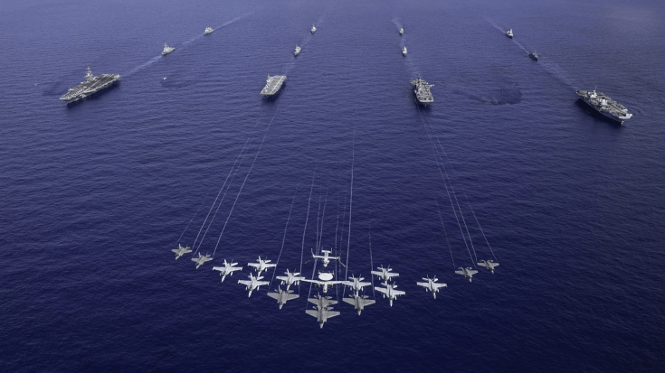 3 aircraft carriers, 6 navies and a large number of fighter jets are ...